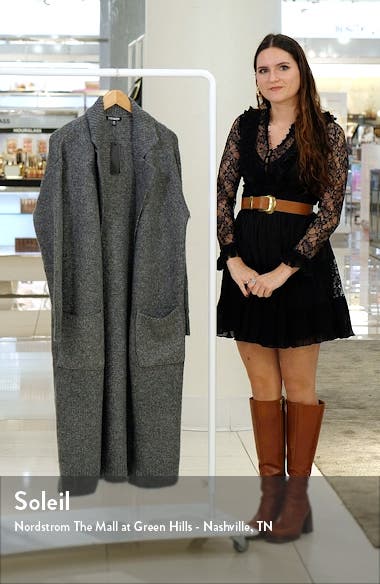 Steve Madden Marl Notched Lapel Longline Cardigan | Nordstromrack