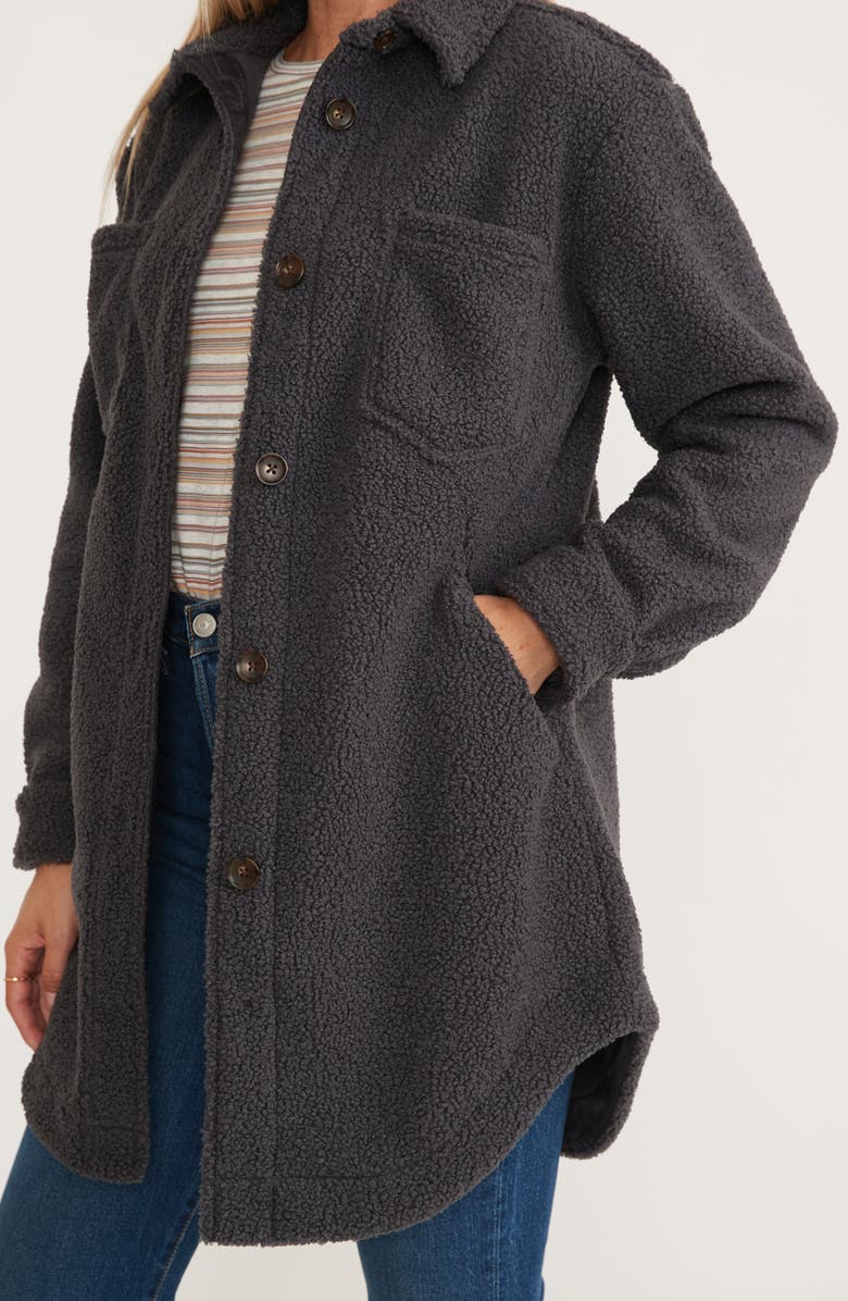 Marine Layer Bailey Longline High Pile Fleece Shirt Jacket | Nordstromrack