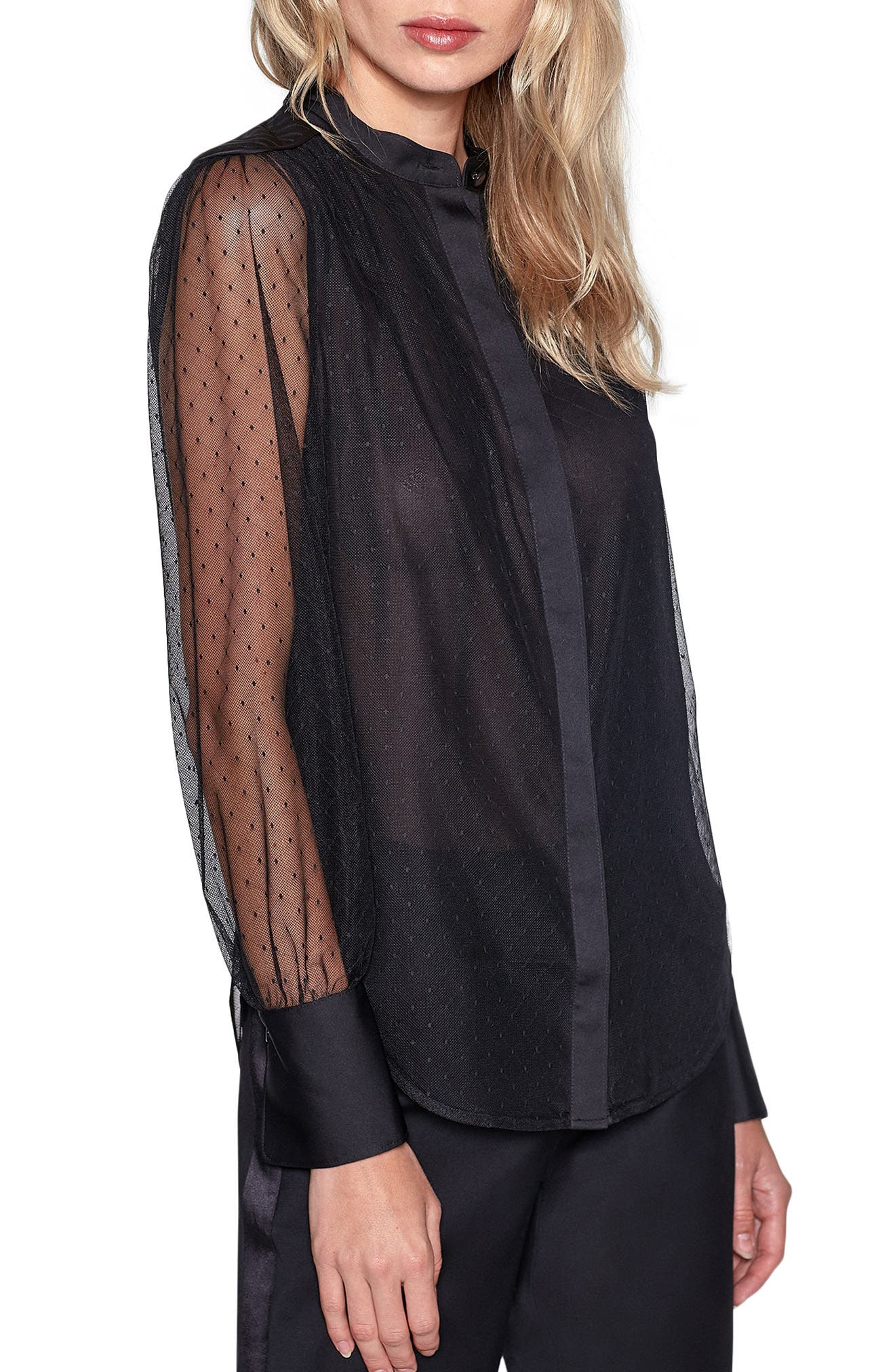 Equipment Sheer Clip Dot Blouse | Nordstrom