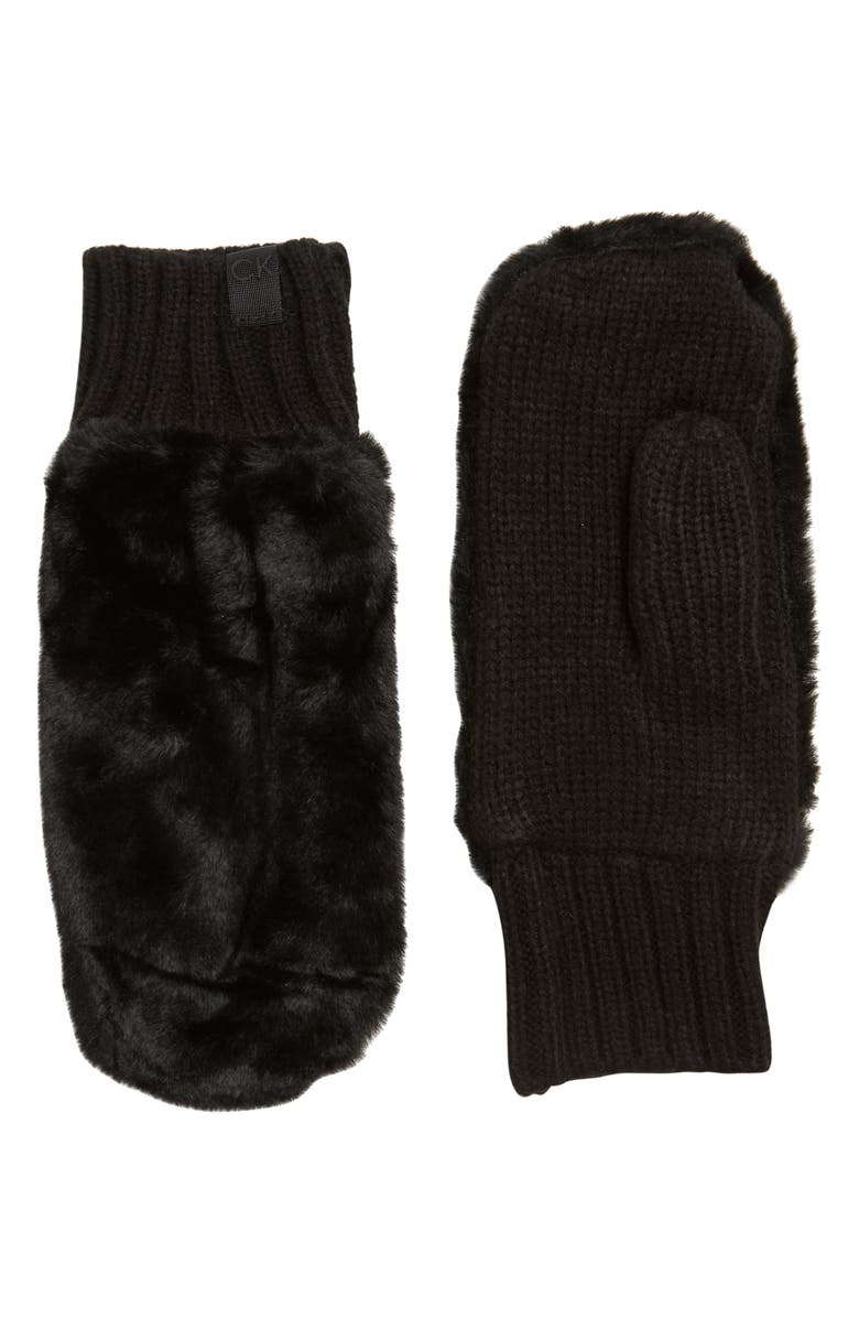 Calvin Klein Faux Fur Mittens | Nordstromrack