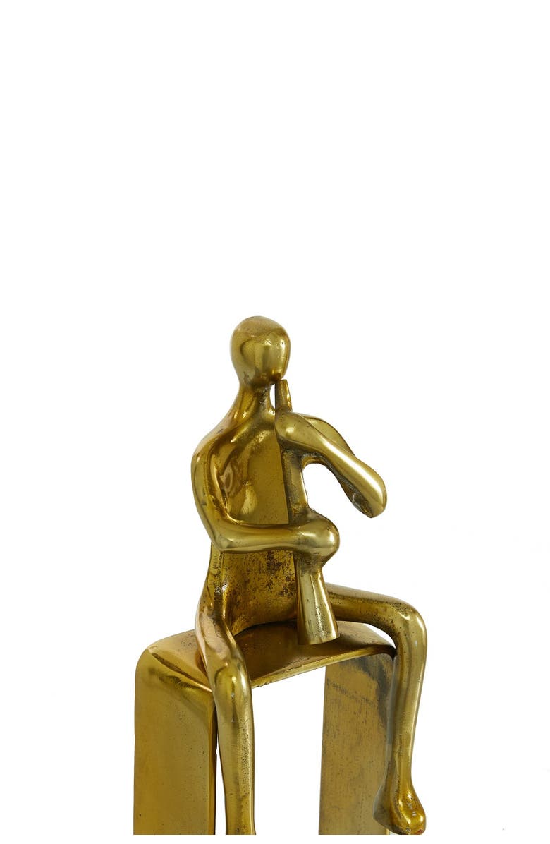 WILLOW ROW Goldtone Aluminum Modern Musician Sculpture - Set of 2 ...