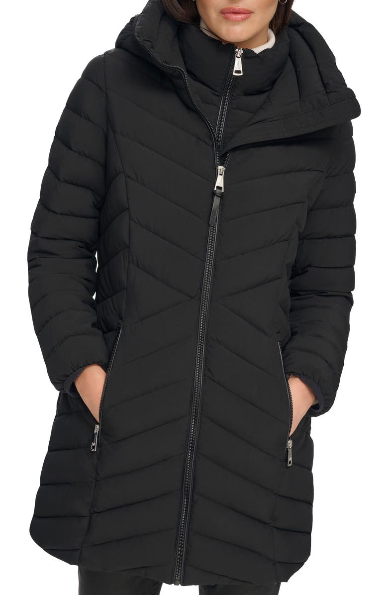 DKNY Water Resistant Hooded Bib Puffer Jacket | Nordstromrack