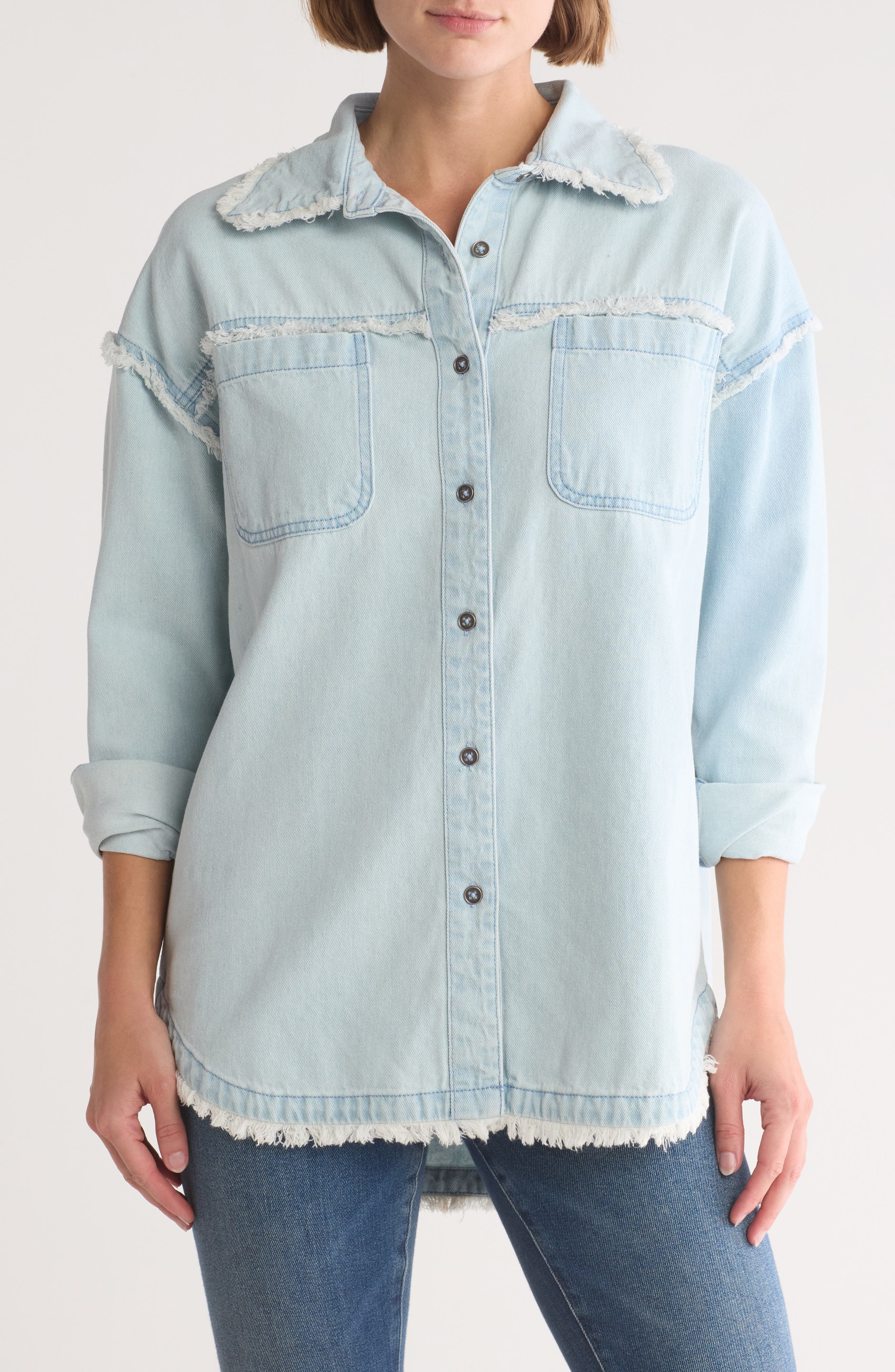 BEBE DENIM Denim Shacket | Nordstromrack