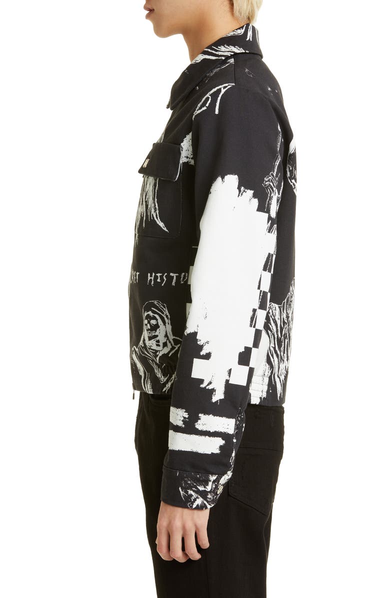 AMIRI x Wes Lang Sketch Print Wool Blend Utility Jacket | Nordstrom