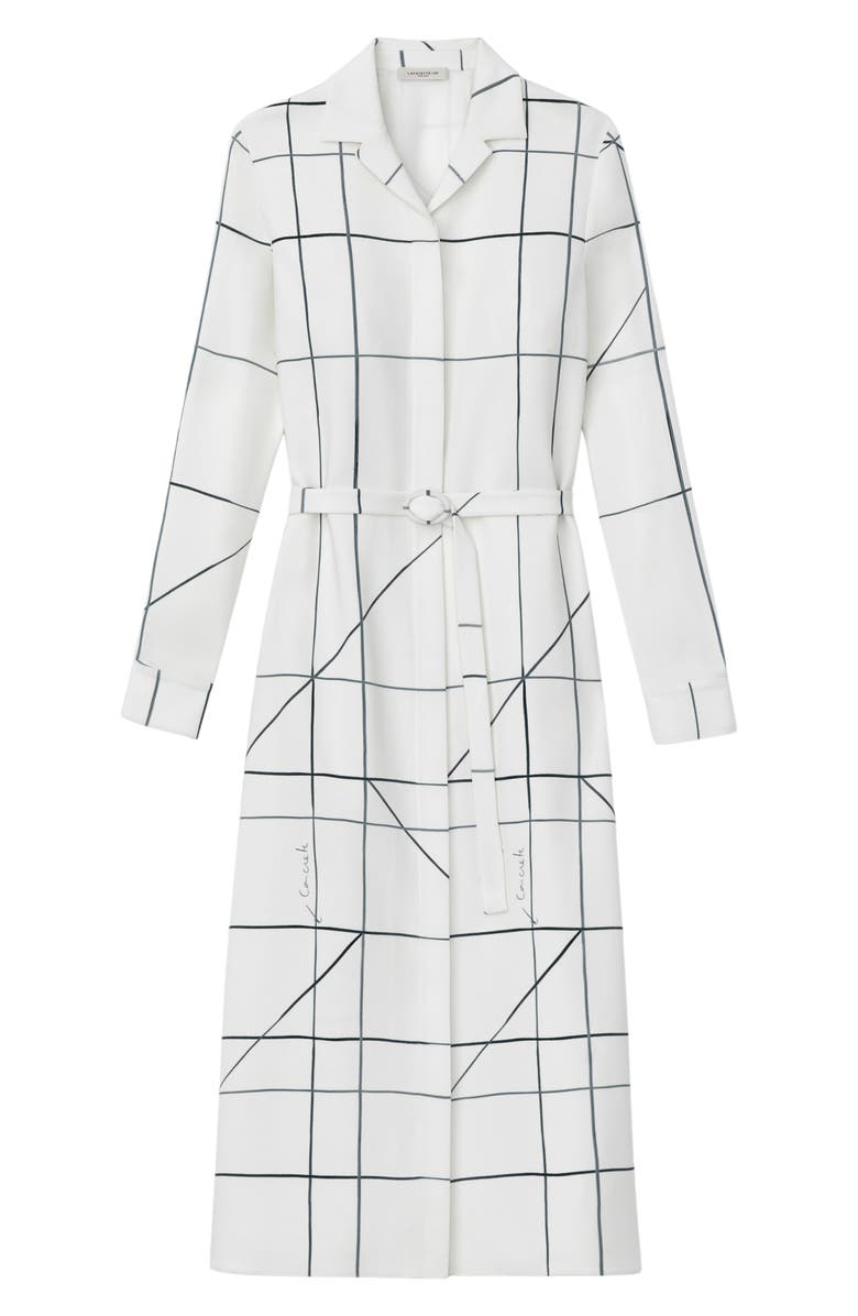 Lafayette 148 New York Floor Plan Print Belted Long Sleeve Cady ...