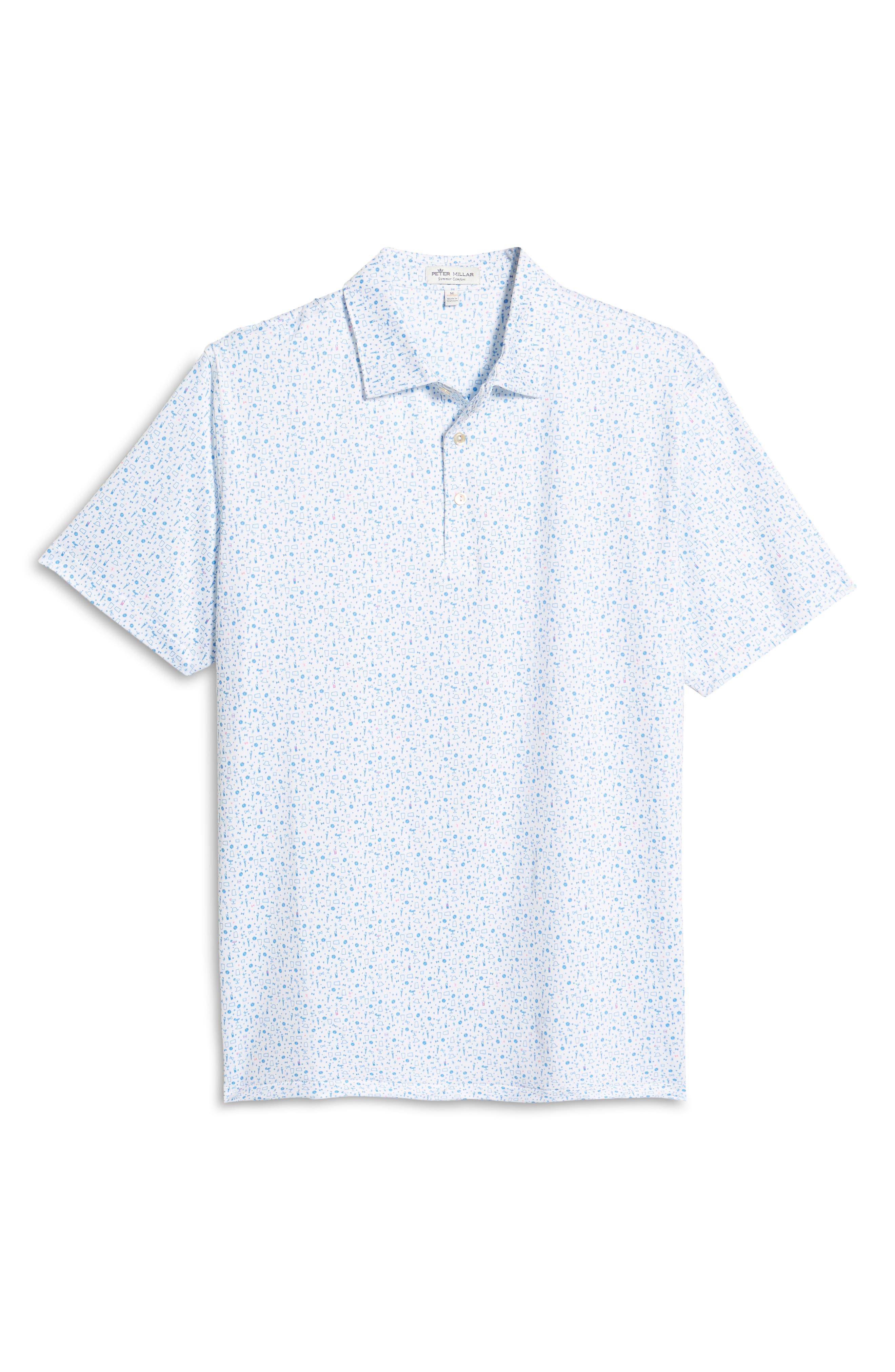Peter Millar Featherweight Print Short Sleeve Performance Polo | Nordstrom