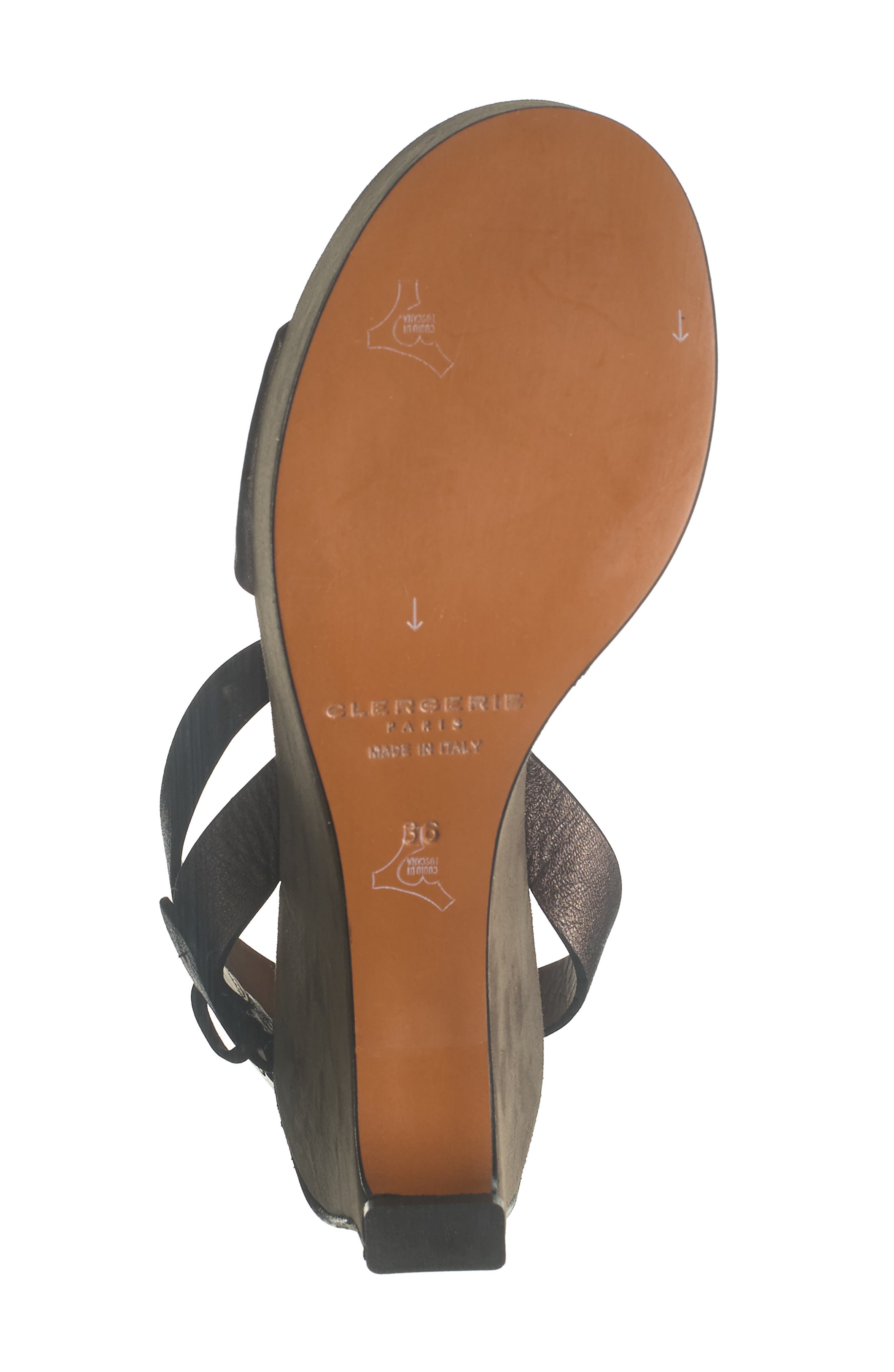 Robert Clergerie Gatsby Metallic Leather Wedge Sandal | Nordstromrack