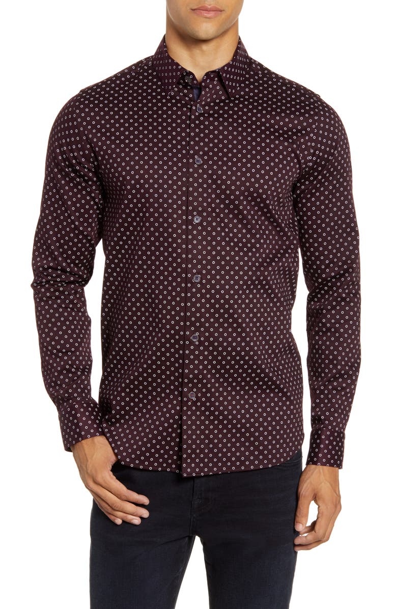 Ted Baker London Maison Slim Fit Diamond Print Button-Up Shirt ...