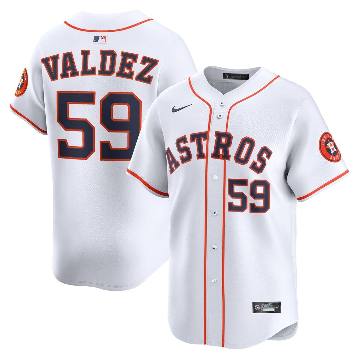 Nike Men's Nike Framber Valdez White Houston Astros Home Limited Player ...