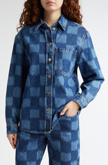 Marimekko Maridenim Vaihe Jäkälä Denim Button-Up Shirt | Nordstromrack