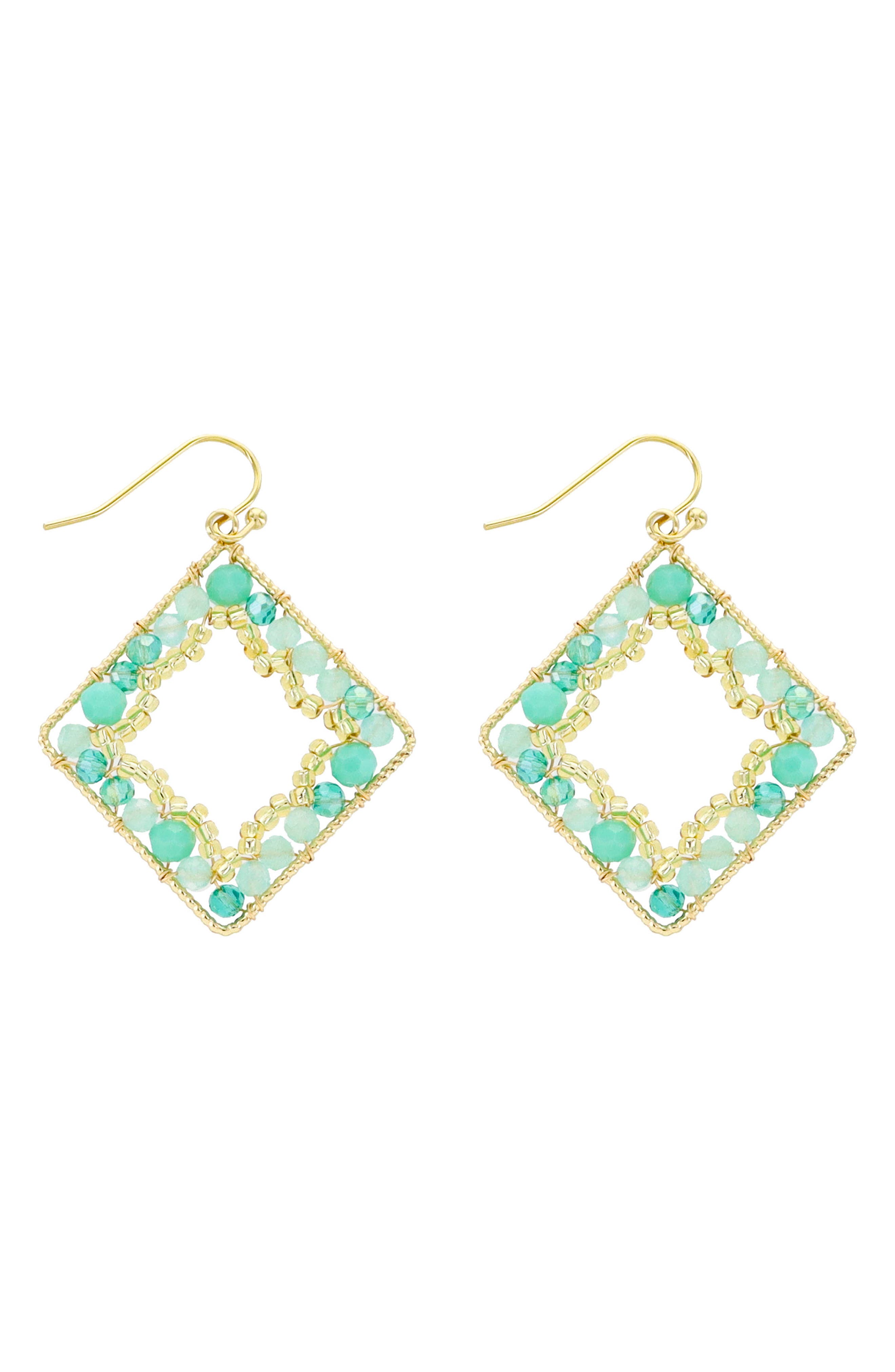 Panacea Crystal Beaded Diamond Shape Drop Earrings | Nordstromrack