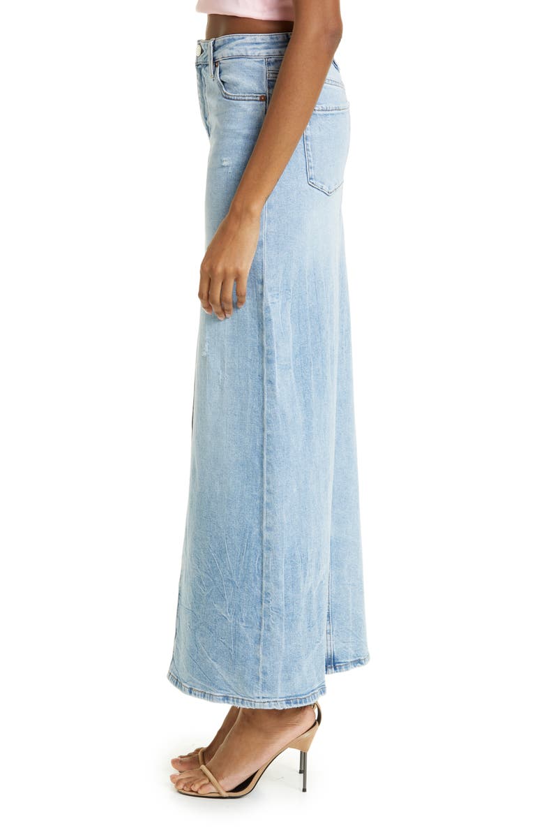 Alice + Olivia Rye Slit Cotton Denim Skirt | Nordstrom