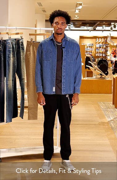 Schott NYC Cotton Denim Button-Up Work Shirt | Nordstrom