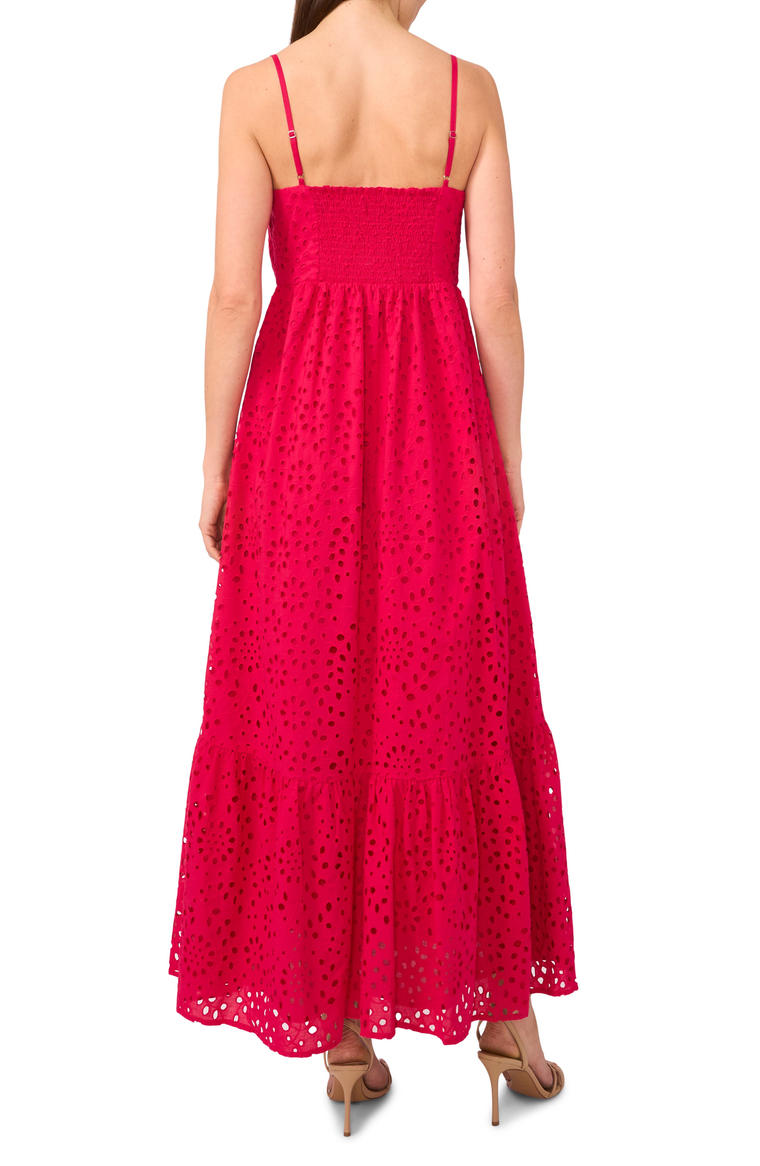 1.STATE Eyelet Embroidery Flounce Hem Maxi Dress | Nordstromrack