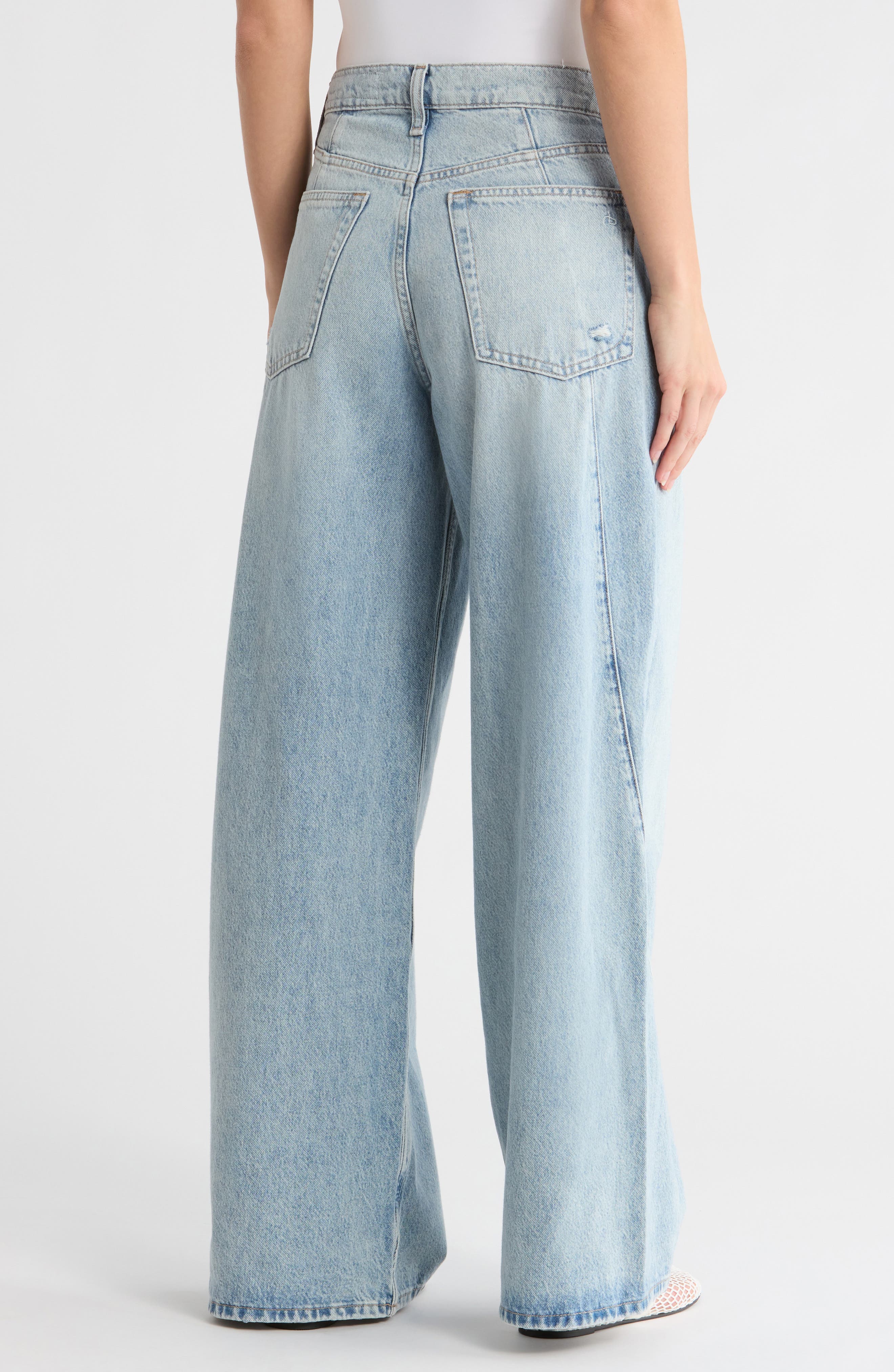 rag & bone Serena Splice High Waist Wide Leg Jeans | Nordstromrack