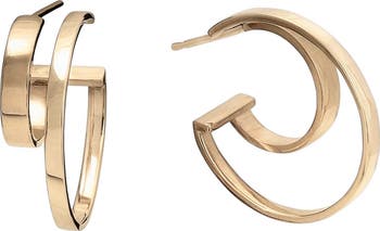 LANA Jewelry Connecting Double Row Small Flat Hoop Earrings | Nordstromrack