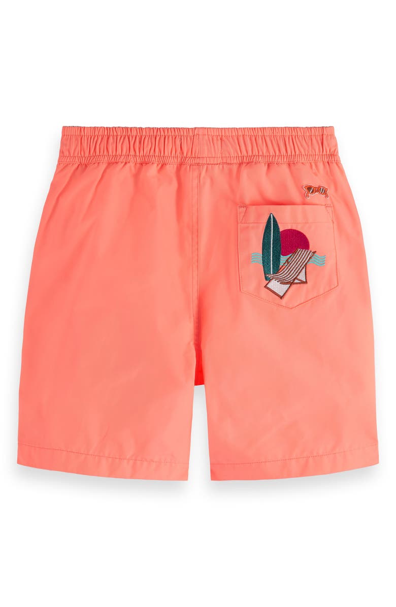 Scotch & Soda Kids' Surf Embroidered Swim Trunks | Nordstromrack