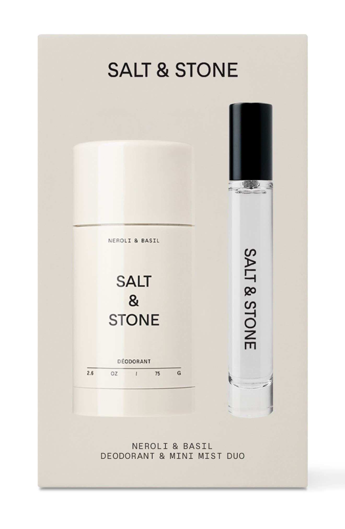 SALT & STONE Neroli & Basil Deodorant & Mini Body Mist Set $30 Value ...