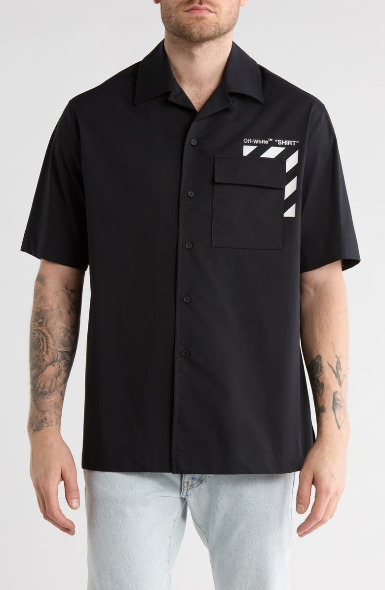 Off-White Diagonal Pocket Holiday Button-Up Shirt | Nordstromrack