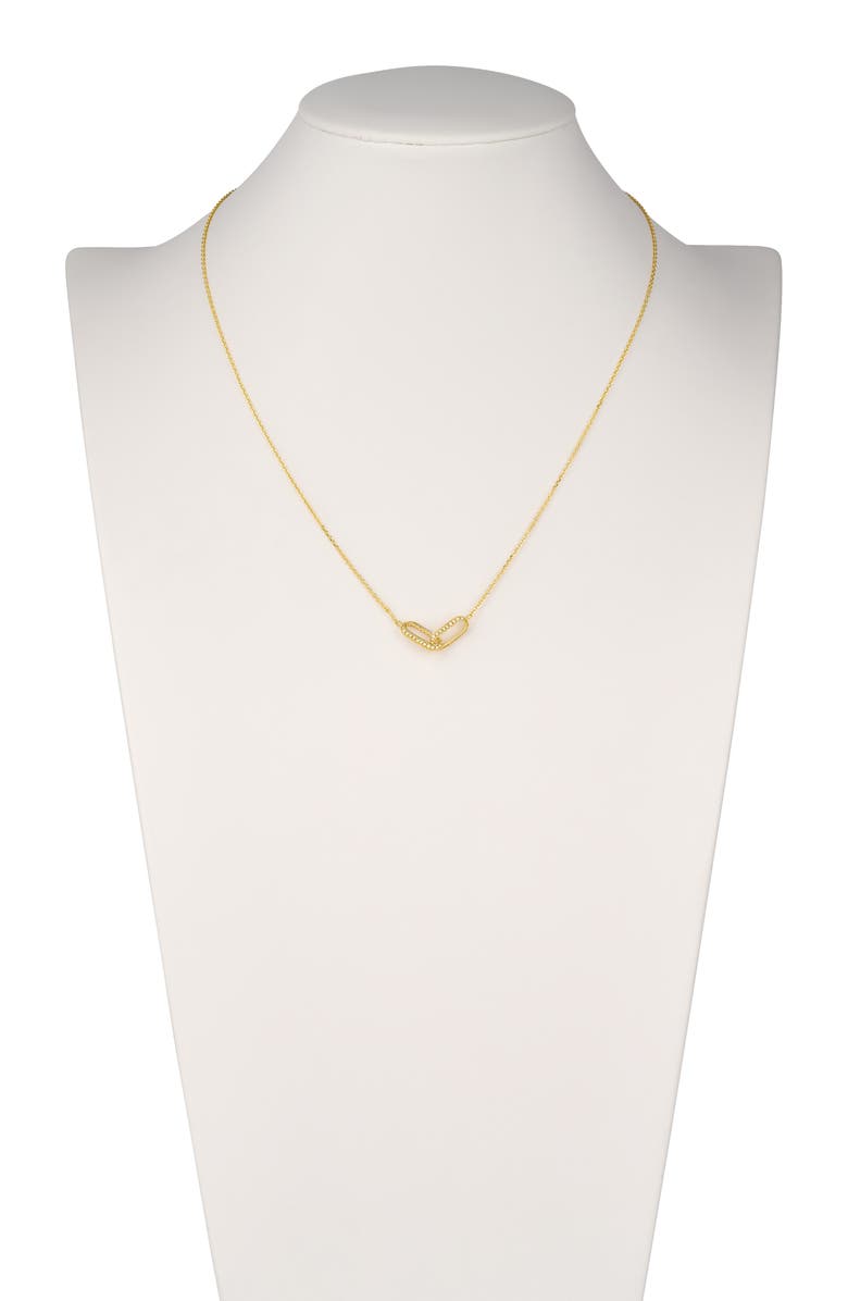 HAWLEY ST 14K Gold Pavé Diamond Paper Clip Pendant Necklace | Nordstromrack