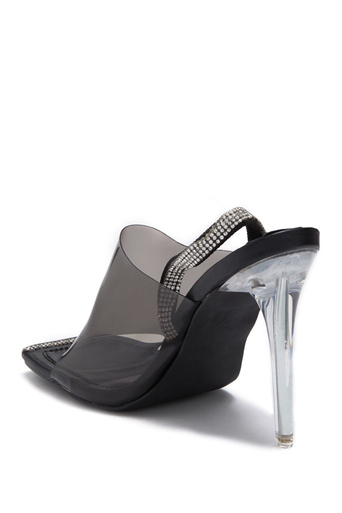 CHASE AND CHLOE Gia Lucite Stiletto Rhinestone Slingback Sandal ...