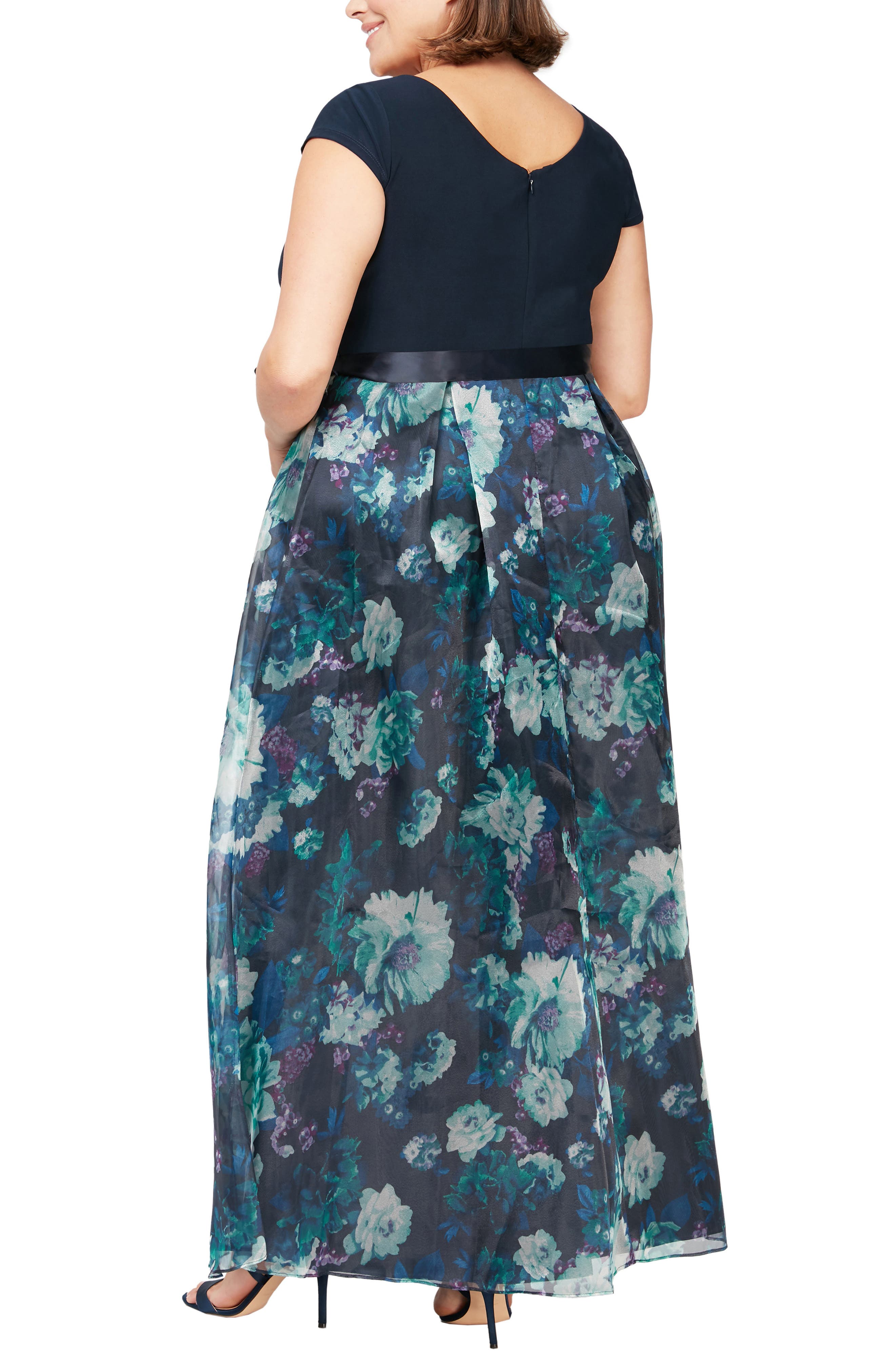 SL FASHIONS Organza Patterned Gown | Nordstrom