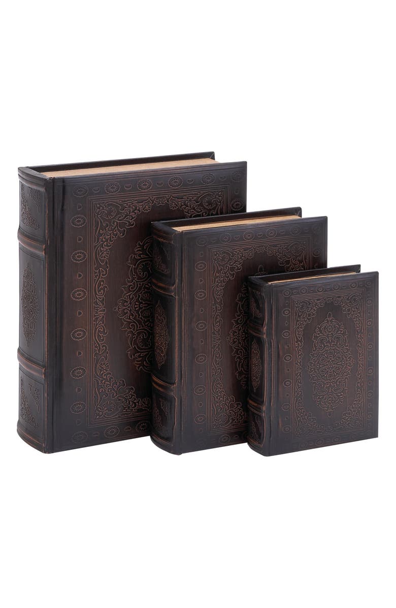 SONOMA SAGE HOME Faux Wood Set of 3 Storage Book Boxes | Nordstromrack