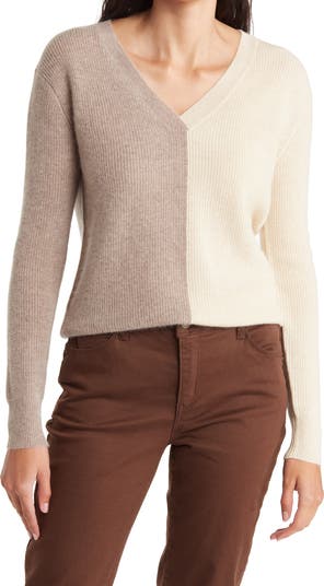 Magaschoni Colorblock Cashmere V-Neck Sweater | Nordstromrack