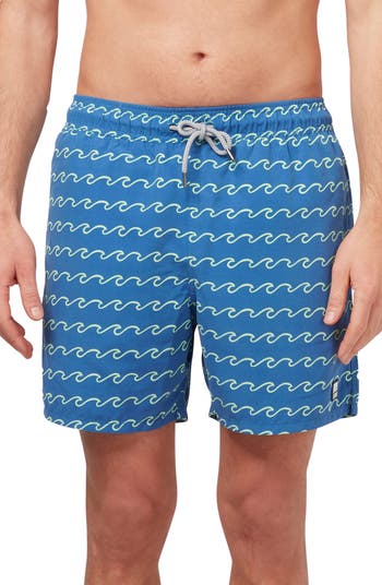 Tom & Teddy Wave Print Swim Trunks | Nordstrom