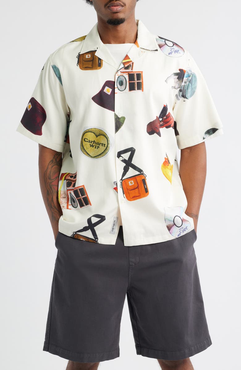 Carhartt Work In Progress Jacob Rochester Print Short Sleeve Camp Shirt ...