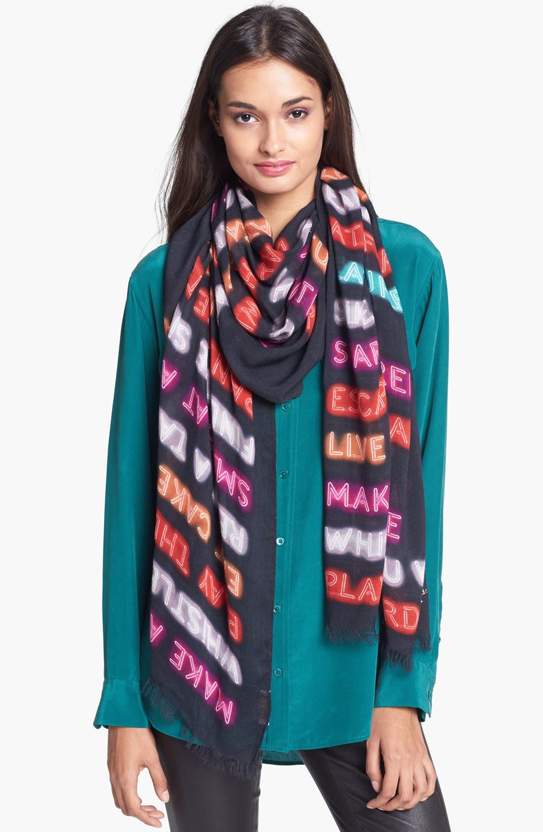 Kate Spade New York 'tinsel town - neon sign' scarf | Nordstrom