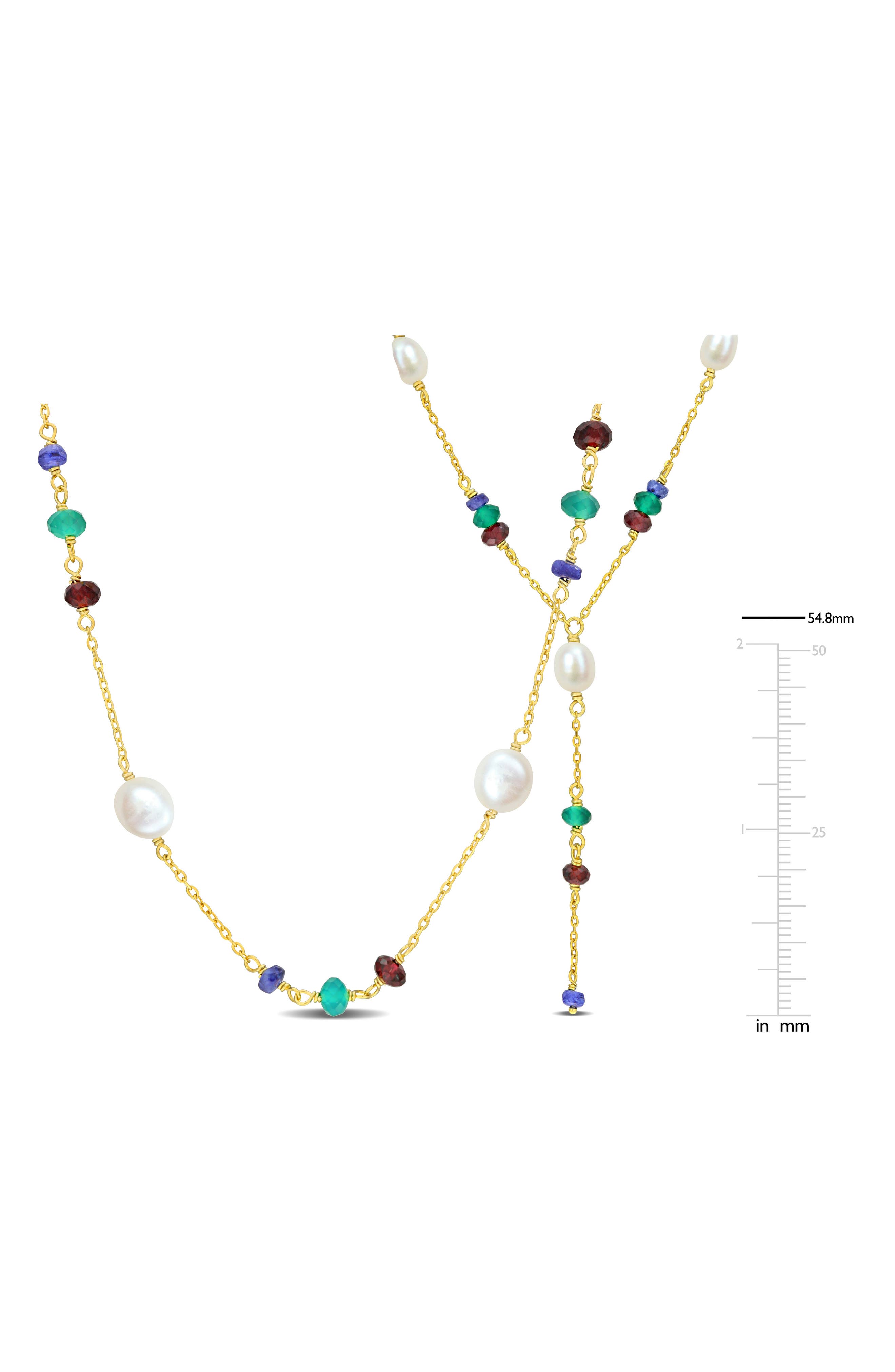 DELMAR Blue Sapphire Garnet Lariat Necklace | Nordstromrack