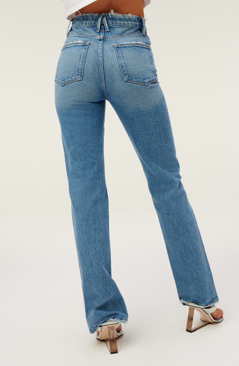 Good American Good Boy Twisted Slit Ankle Jeans | Nordstrom