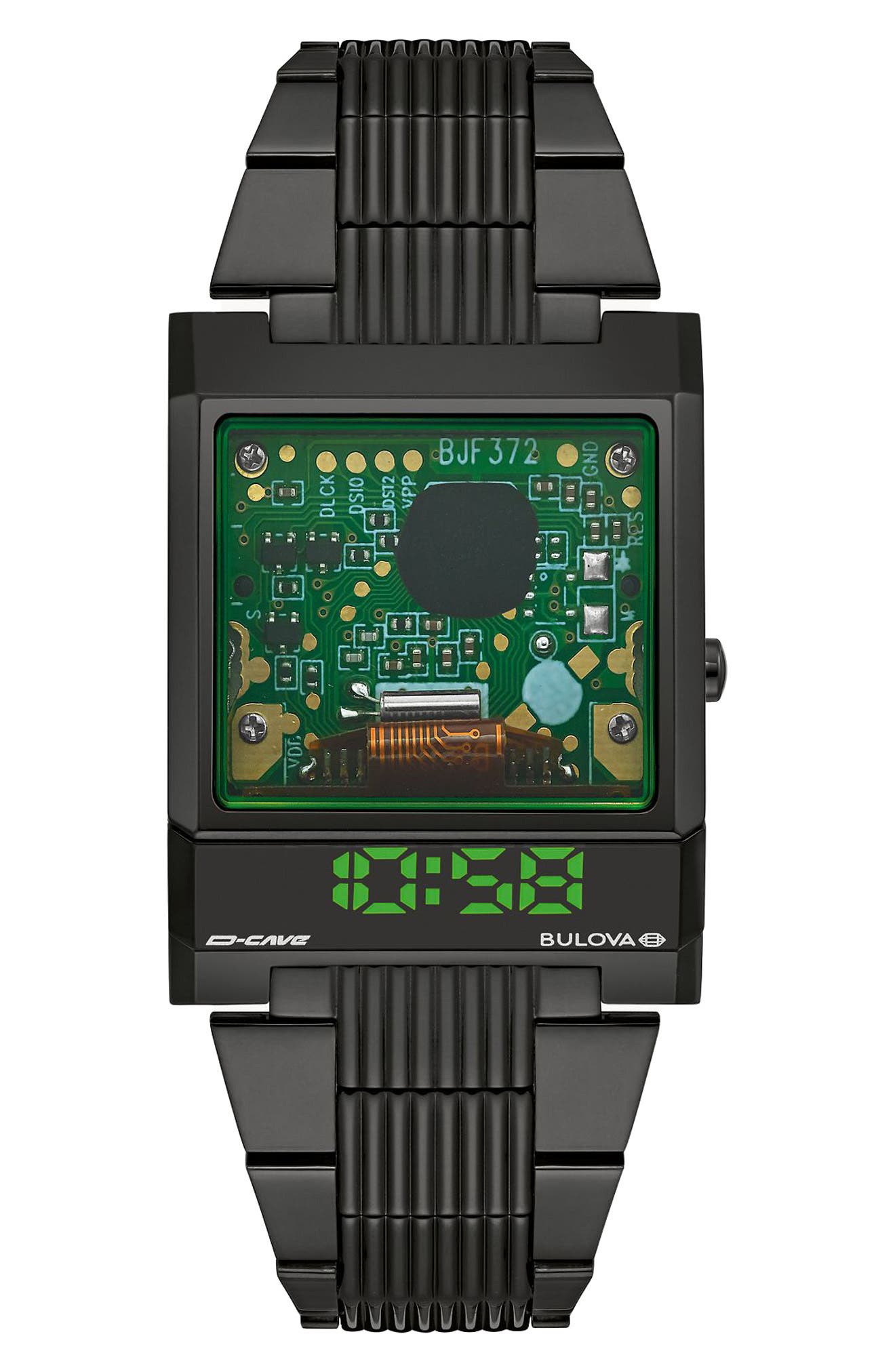 BULOVA x D-Cave Computron Silicone Strap Watch, 32mm | Nordstromrack