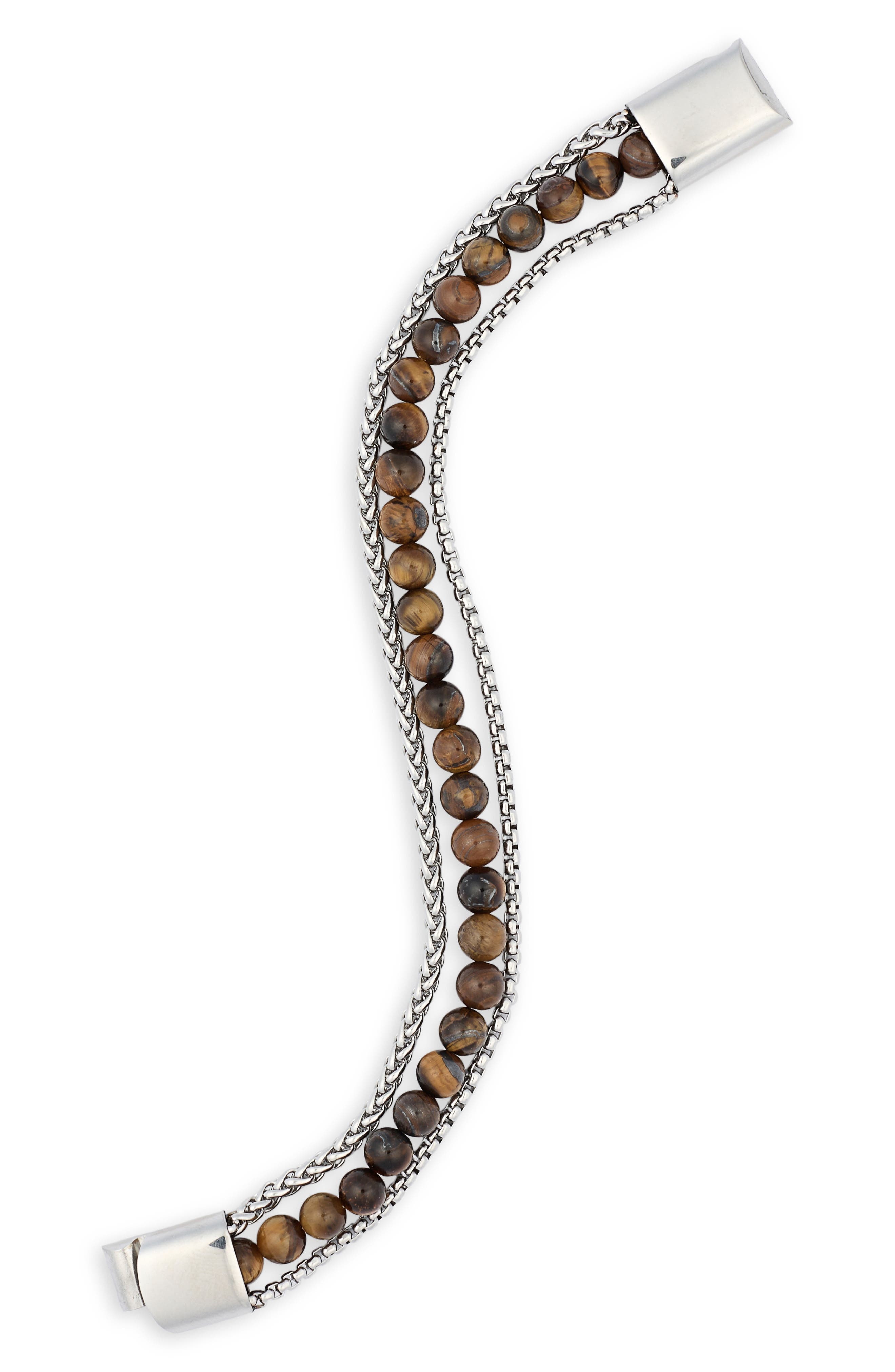 NORDSTROM RACK Men's Stone Bead & Chain Bracelet | Nordstromrack
