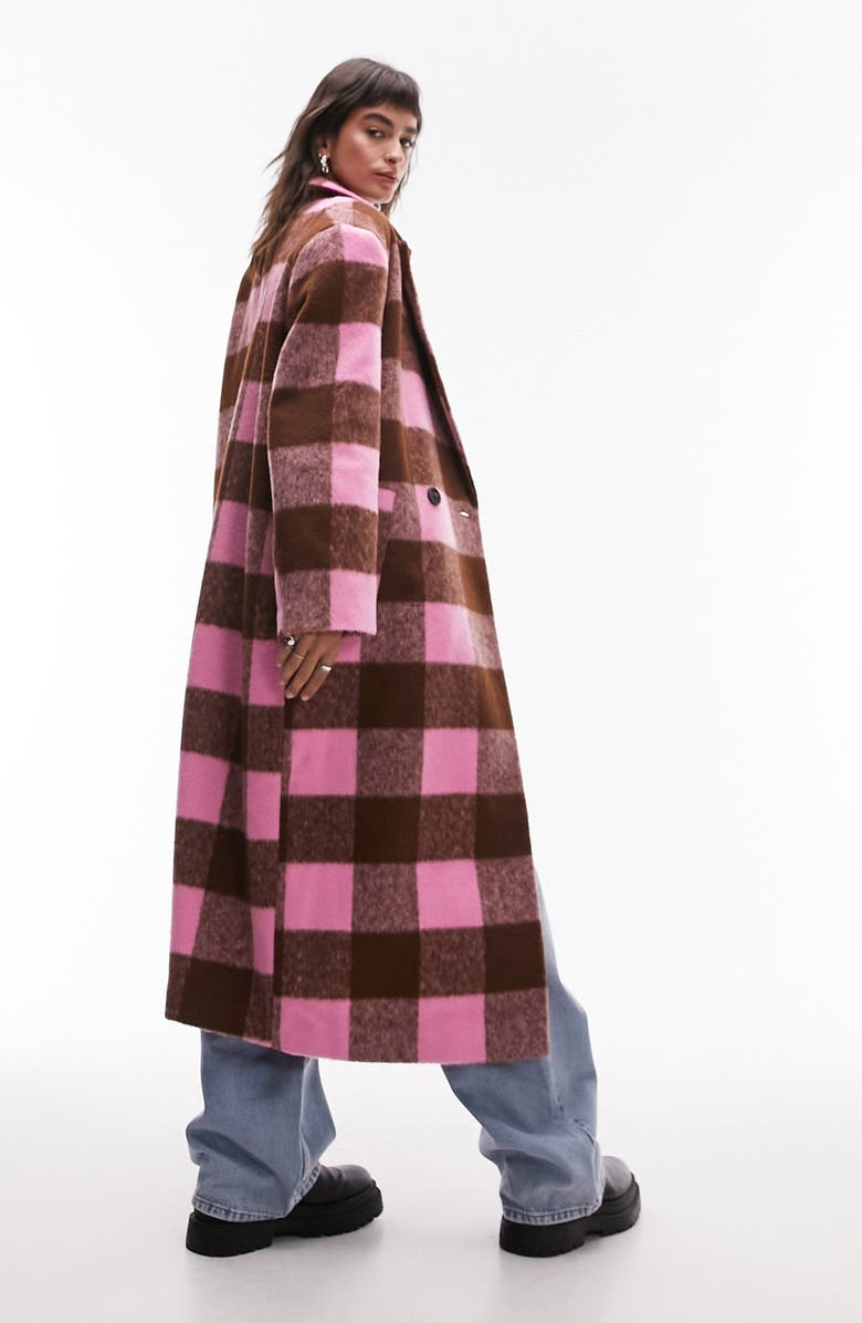 Topshop Check Brushed Coat | Nordstromrack