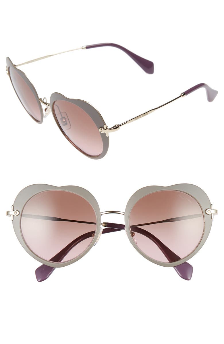 Miu Miu 52mm Oversized Heart Sunglasses | Nordstromrack