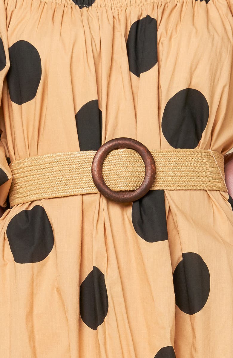 FLYING TOMATO Polka Dot Print Off-the-Shoulder Midi Dress | Nordstromrack