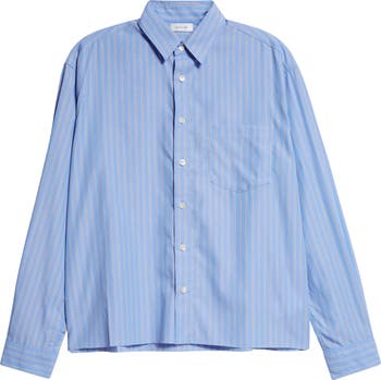 John Elliott Stripe Cotton Poplin Button-Up Shirt | Nordstromrack