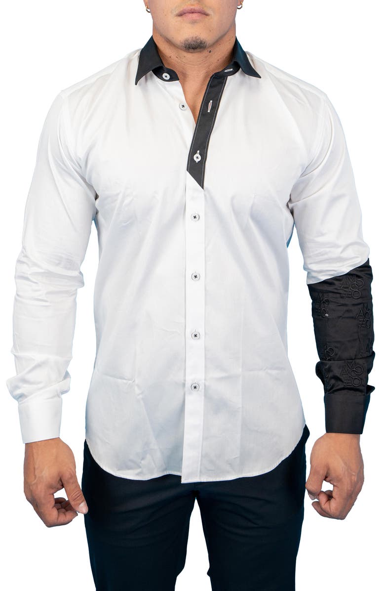 Maceoo Fibonacci Contrast Trim Button-Up Shirt | Nordstromrack