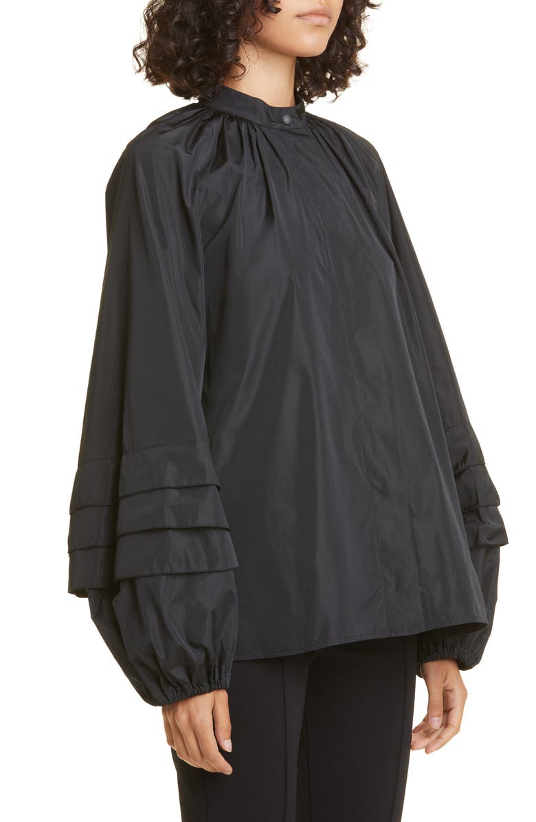 Max Mara Marco Ruffle Lantern Sleeve Satin Blouse | Nordstromrack