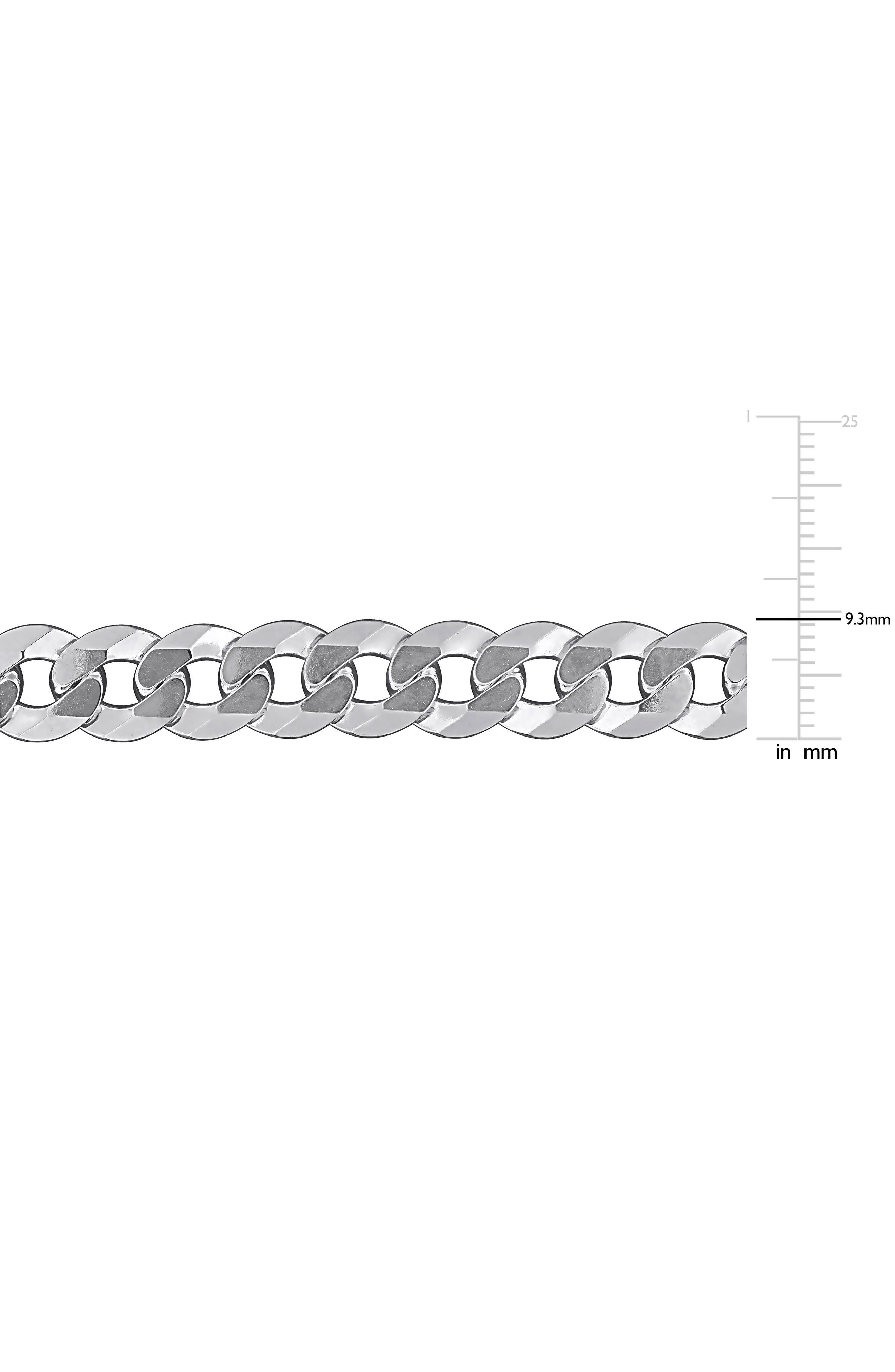 DELMAR Sterling Silver Bevel Curb Chain Necklace | Nordstromrack