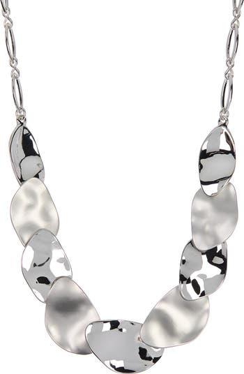 Halogen® Hammer Texture Metal Leaf Layered Collar Necklace | Nordstromrack