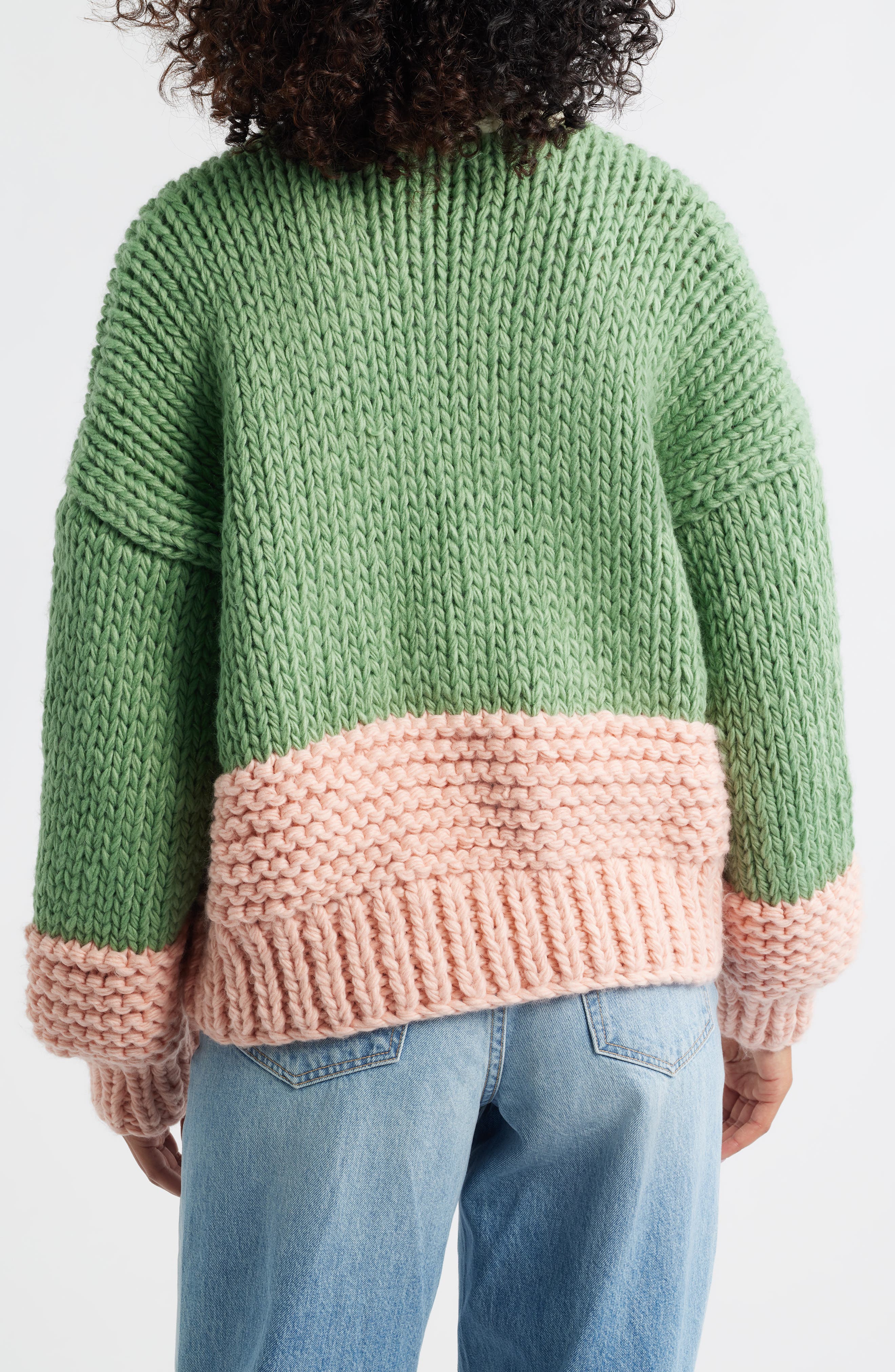 Roffe Accessories Colorblock Chunky Cardigan | Nordstrom