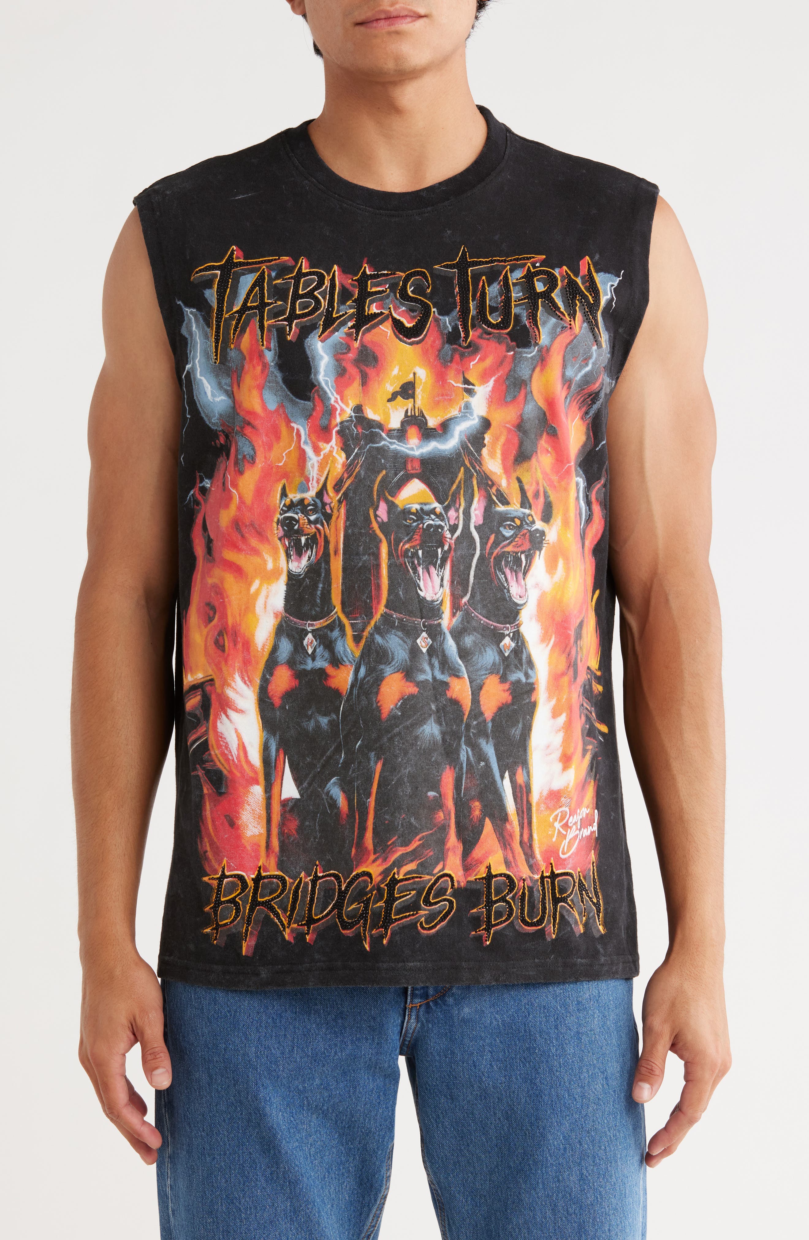Reason Doberman Rhinestone Muscle T-Shirt | Nordstromrack