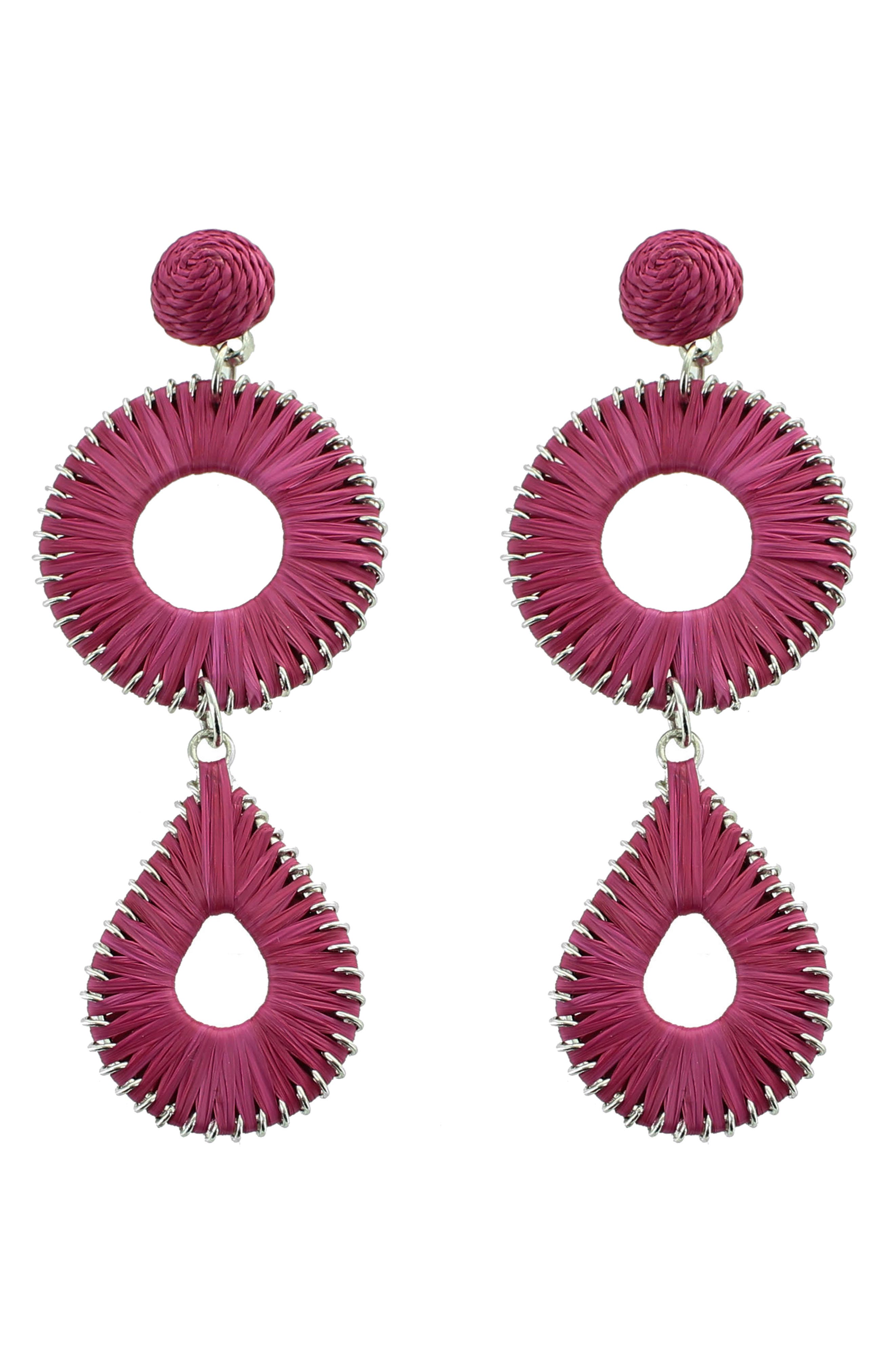 Panacea Raffia Circle & Teardrop Earrings | Nordstromrack