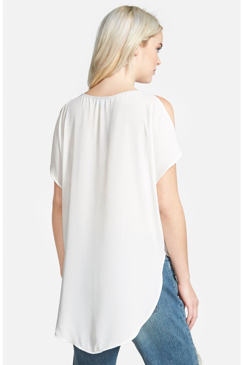 ASTR the Label ASTR Stripe Front Cold Shoulder Tee (Nordstrom Exclusive ...