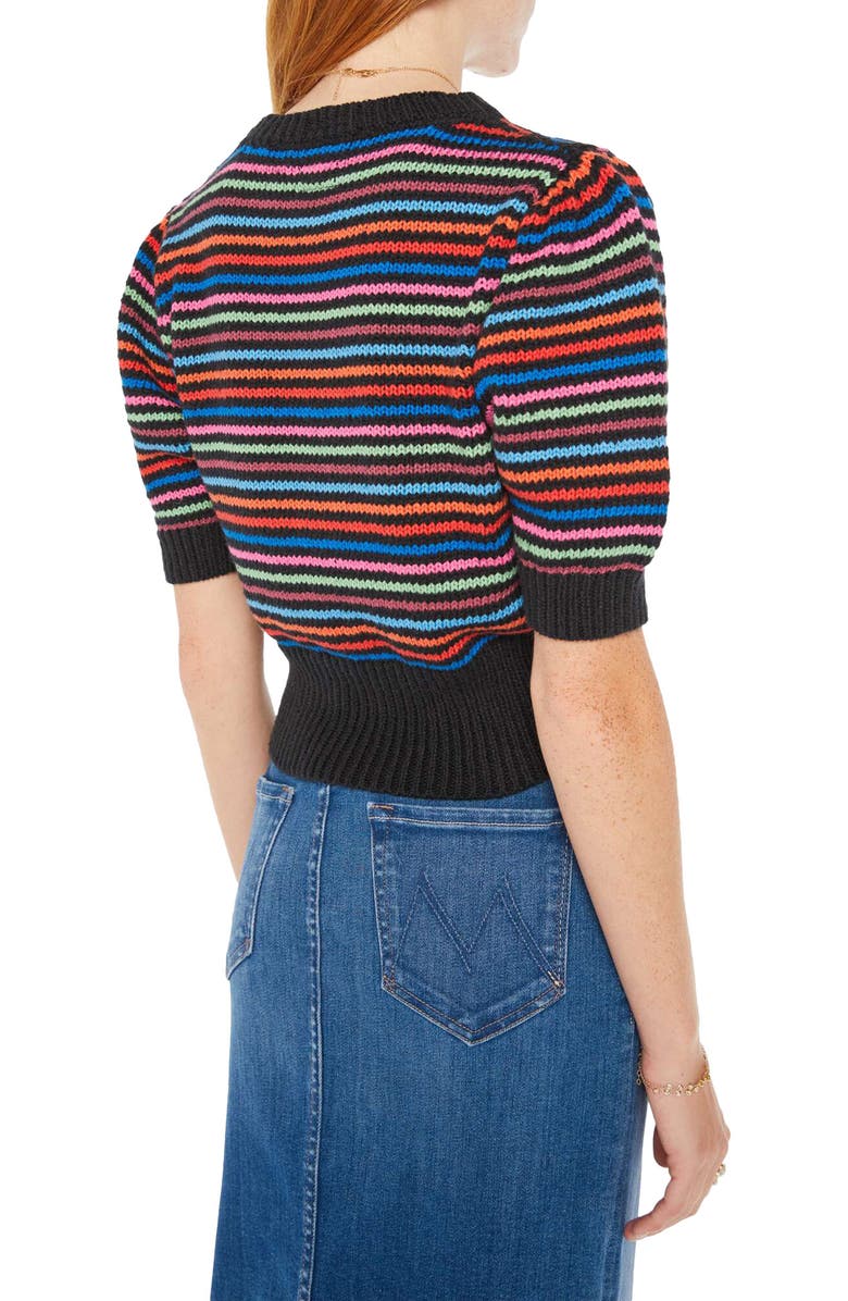 MOTHER The Powder Puff Stripe Short Sleeve Sweater | Nordstromrack