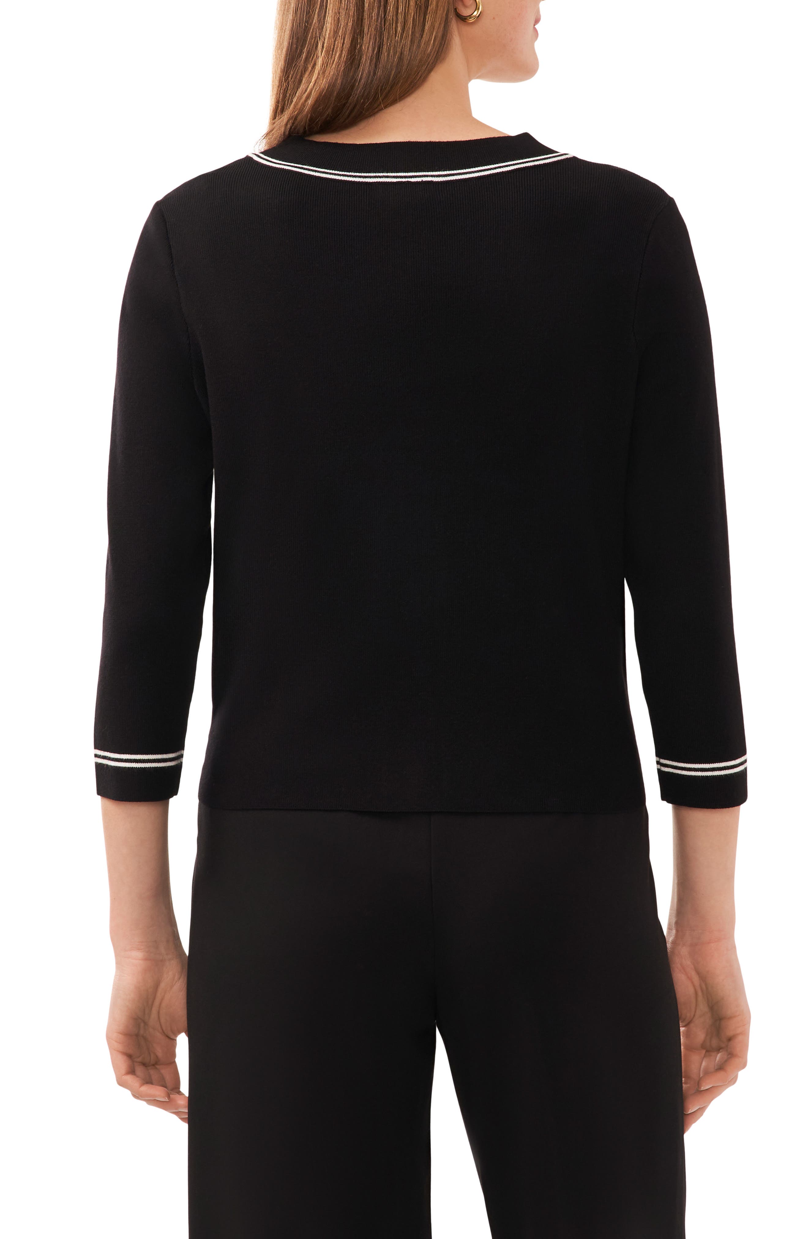 Halogen® Contrast Trim Two-Pocket Cardigan | Nordstromrack