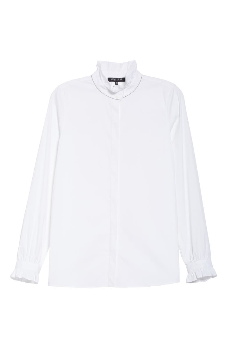 Lafayette 148 New York Kelly Ruffle Trim Blouse | Nordstromrack